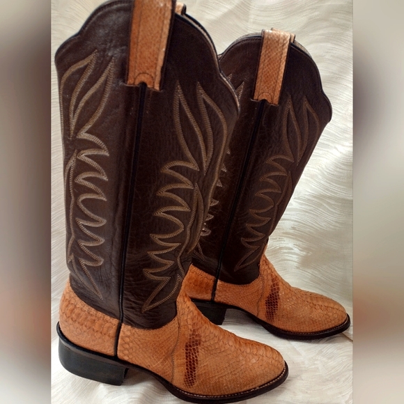 Bona Allen | Shoes | Mens Custom Cowboy Boots 85e Snake Skin And ...
